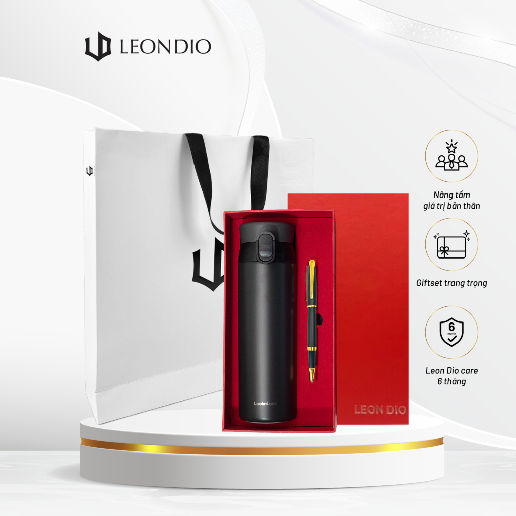 [GIFT SET] Bộ Quà Tặng Leon Dio Bút Ký Matte Hill, Bình Giữ Nhiệt Chính ...