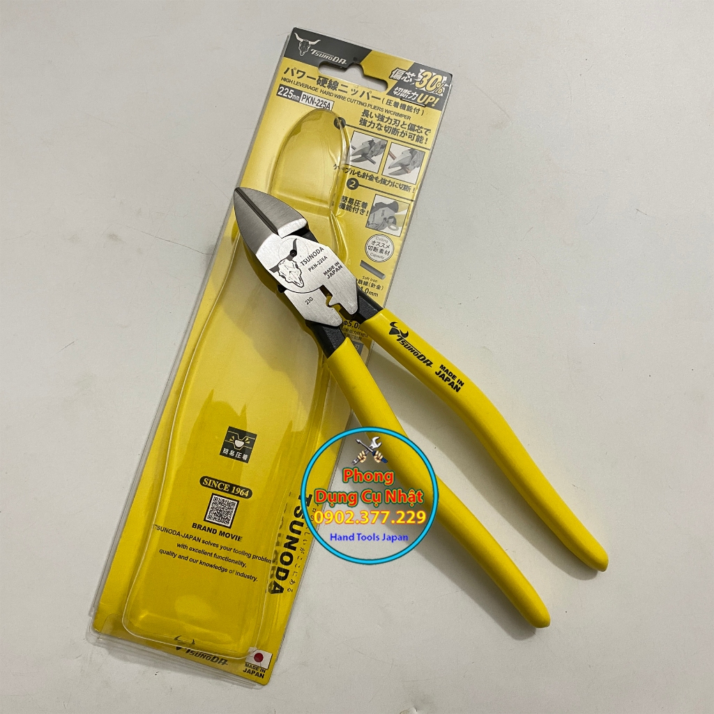 Kìm cắt dây cứng có bấm cos Tsunoda Japan PKN-225A, kìm cắt cứng 9inch Tsunoda | Shopee Việt Nam