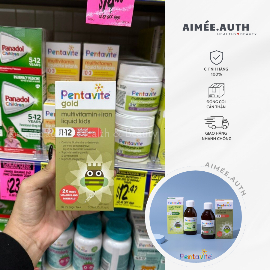 Vitamin tổng hợp & sắt nước Penta-Vite Oral Liquid Multivitamins with ...