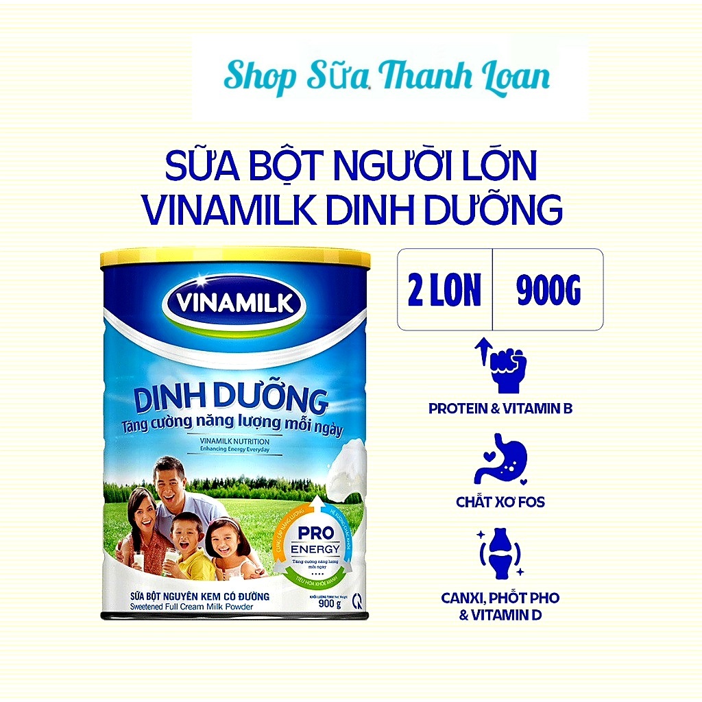 [HSD T11-2025] COMBO 2 LON Sữa Bột Nguyên Kem Có Đường Vinamilk Dinh Dưỡng - Hộp Thiếc 900G ...