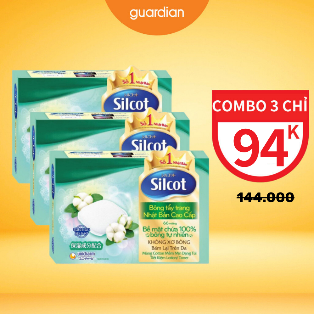 Combo 3 Bông Tẩy Trang Cao Cấp Premium Silcot Hộp 66 Miếng | Shopee ...