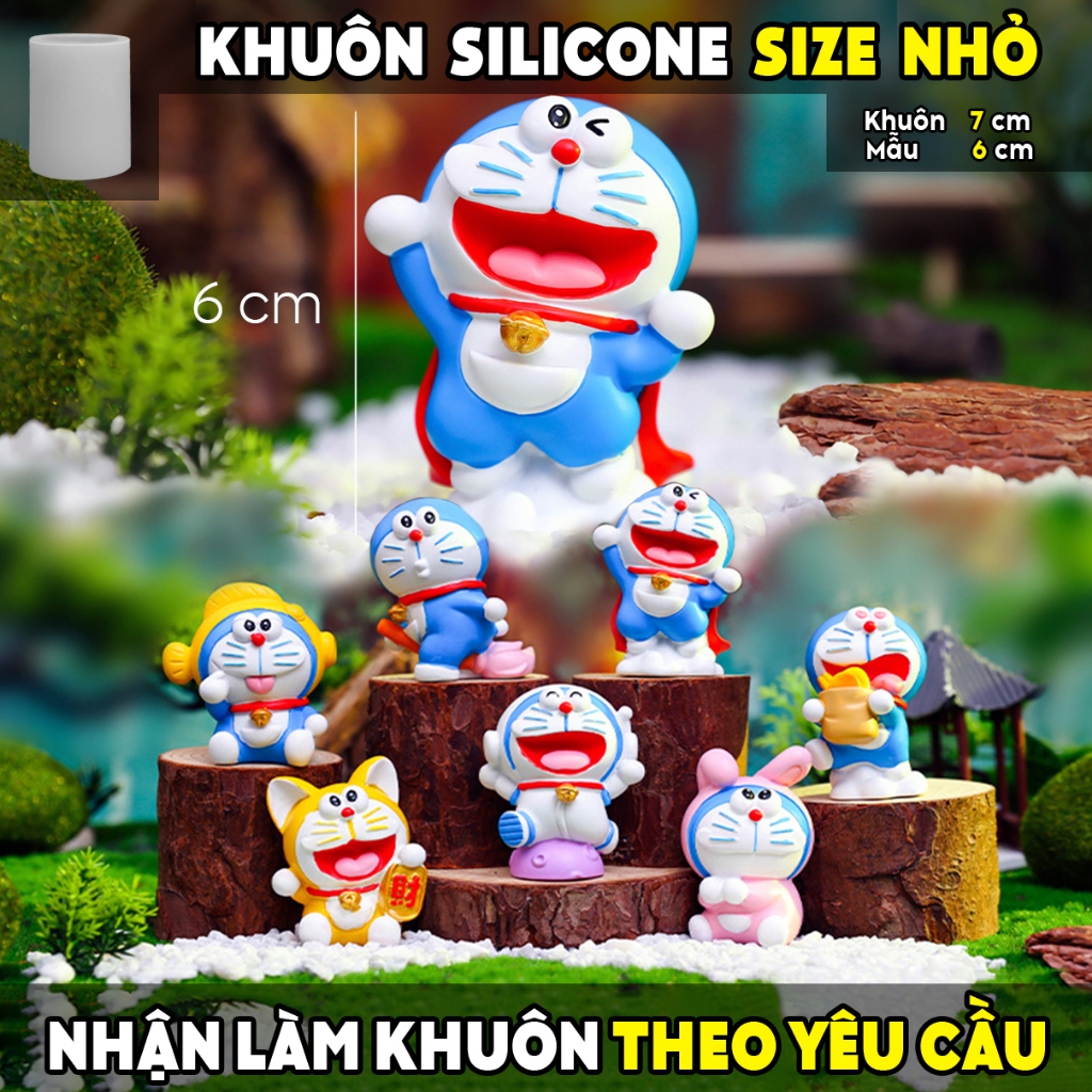 Khuôn silicone hình DORAEMON SIÊU NHÂN, 3D, 2D, 6cm, khuôn tượng, thạch ...