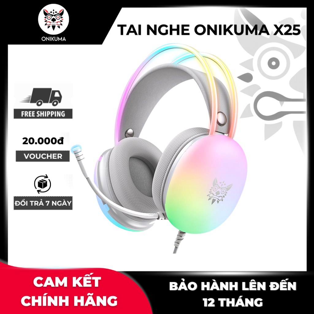 Tai nghe chụp tai ONIKUMA x25 có micro và đèn rgb thích hợp thích hợp Tai nghe có dây cho máy ...