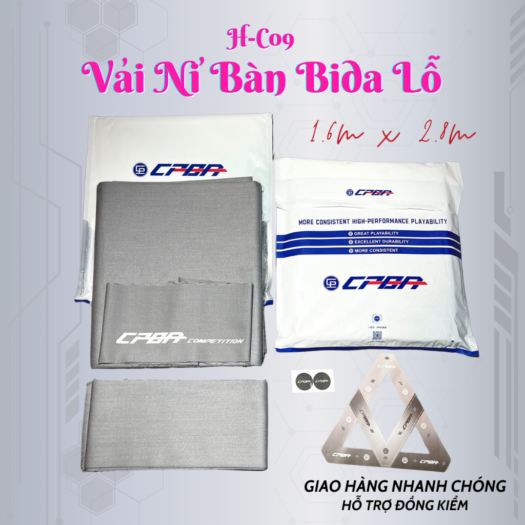 Vải nỉ CPBA COMPETITION làm bàn bida lỗ chất liệu cao cấp, đảm bảo tính ...