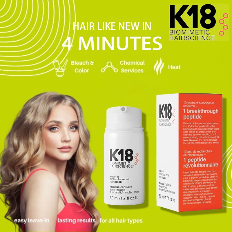 Siêu phẩm dưỡng phục hồi tóc K18 Biomimetic Hairscience Leave-In Molecular Repair Hair Mask 50ML ...
