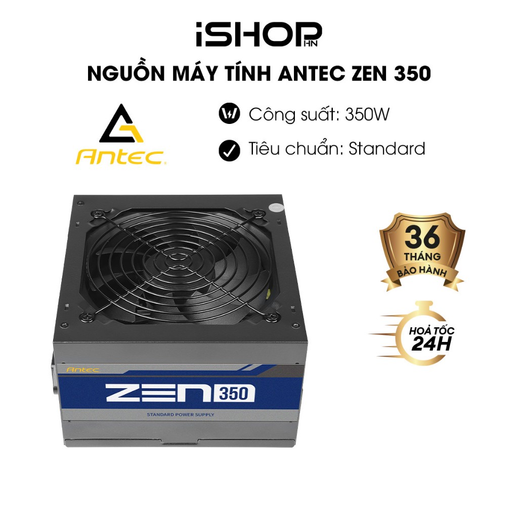 Nguồn máy tính Antec ZEN 350, chuẩn Standard, công suất tối đa 350W ...