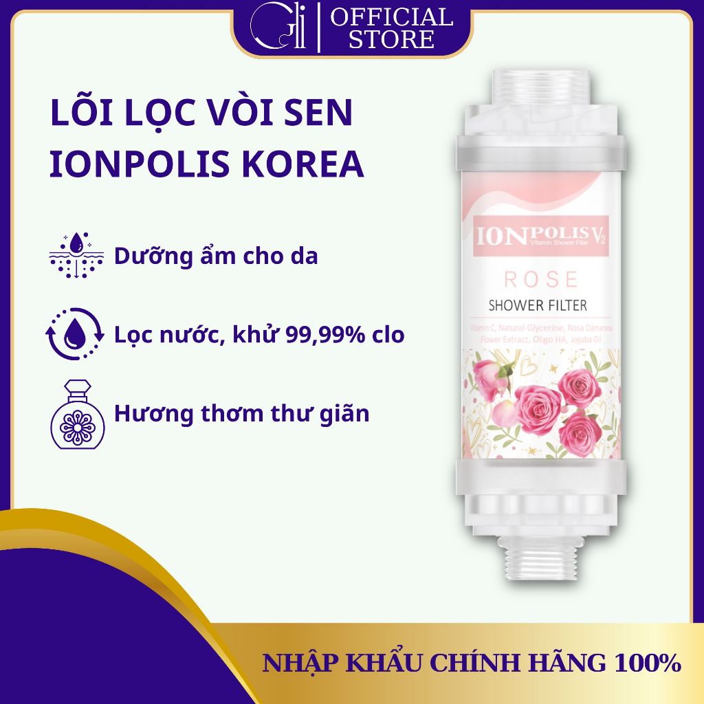 Lõi lọc Vitamin hương hoa cho vòi sen IONPOLIS KOREA - Lọc cặn, khử clo, giúp da mềm mịn thư ...