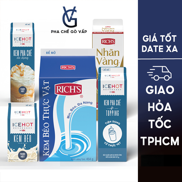 Kem Béo Thực Vật Rich Lùn Icehot Pha Chế Gò Vấp Hộp 454gr Shopee Việt Nam