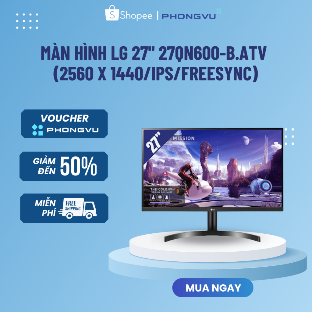 Màn hình LG 2K 27'' 27QN600-B.ATV - Chính hãng bảo hành 24 tháng | Shopee Việt Nam