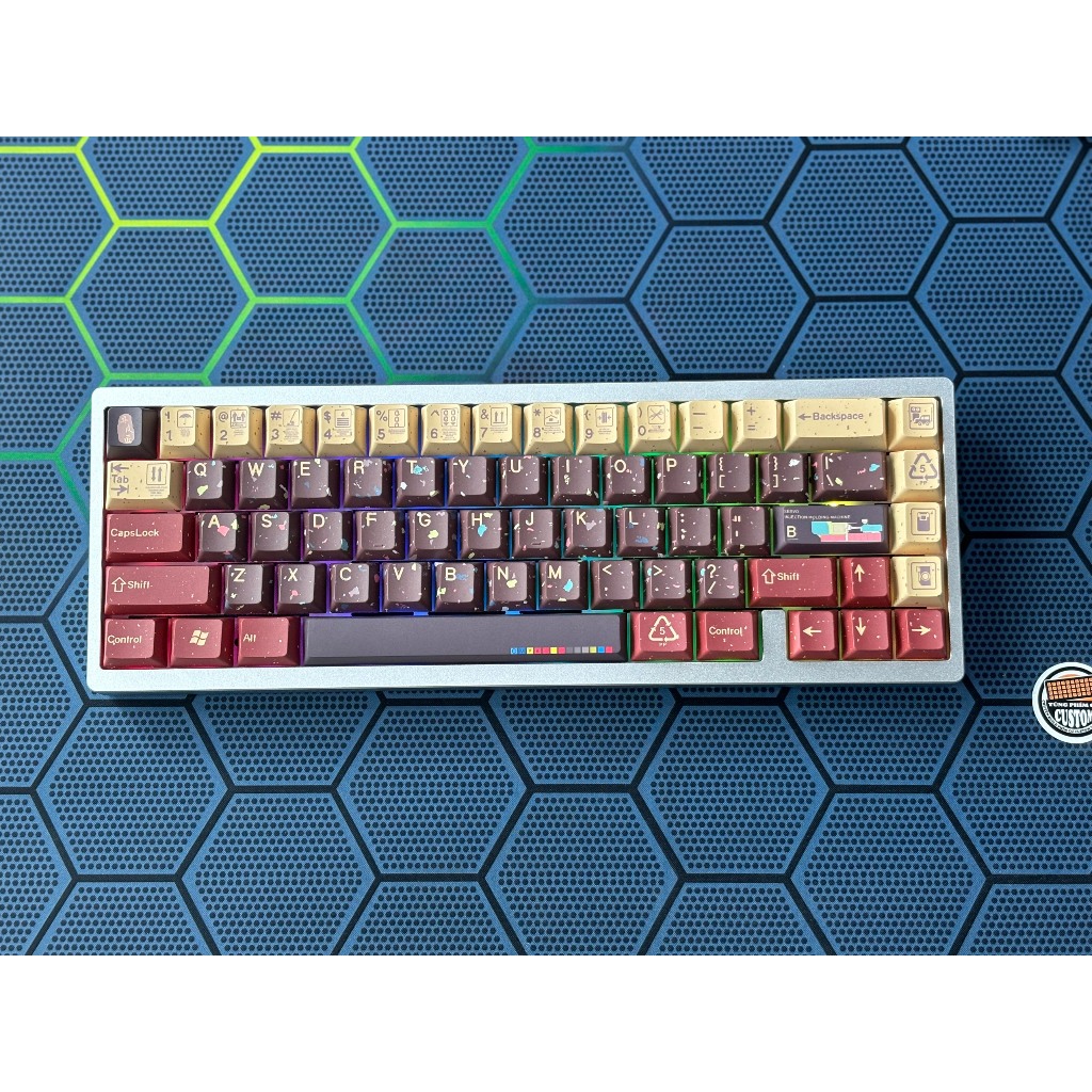 Bàn phím cơ Custom từ Lucky65 nhôm cnc/ 3 chế độ kết nối/ Led rgb ...