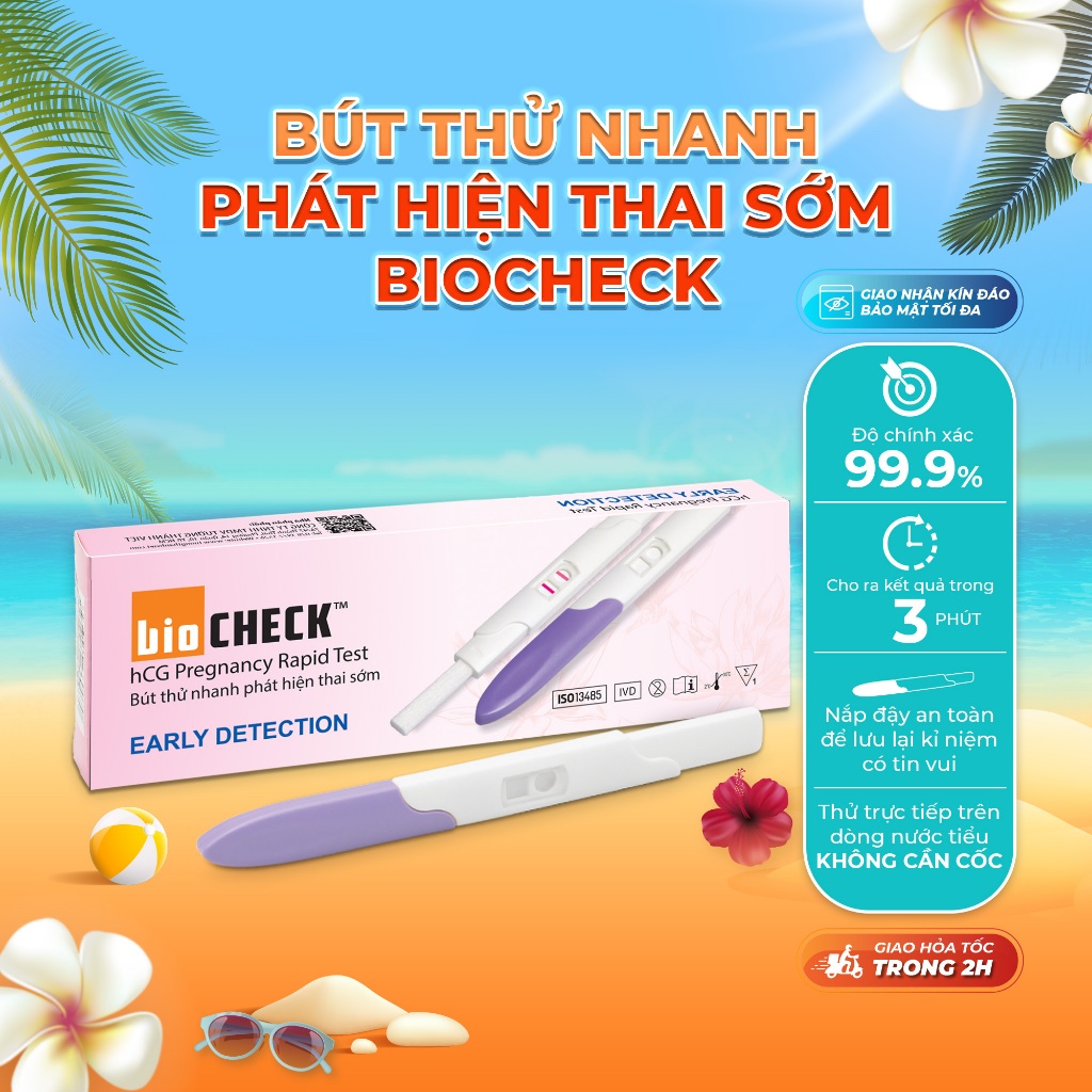 Bút thử thai sớm Biocheck chính xác 100% date 04.2025 | Shopee Việt Nam