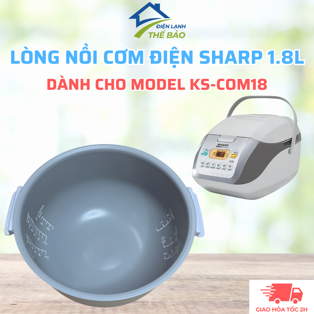 Lòng Nồi Cơm Điện SHARP Model KS-COM18 Dung Tích 1.8L Chuẩn Theo Nồi ...