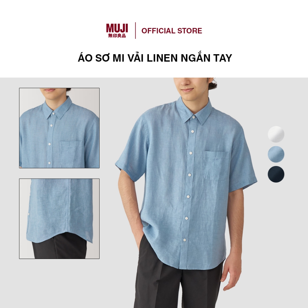 Áo Sơ Mi Vải Linen Ngắn Tay (OS) MUJI | Shopee Việt Nam