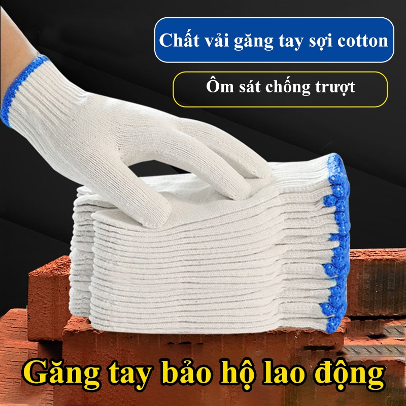 Bao tay bảo hộ lao động DELIXI găng tay sợi cotton ôm sát chống trượt ...