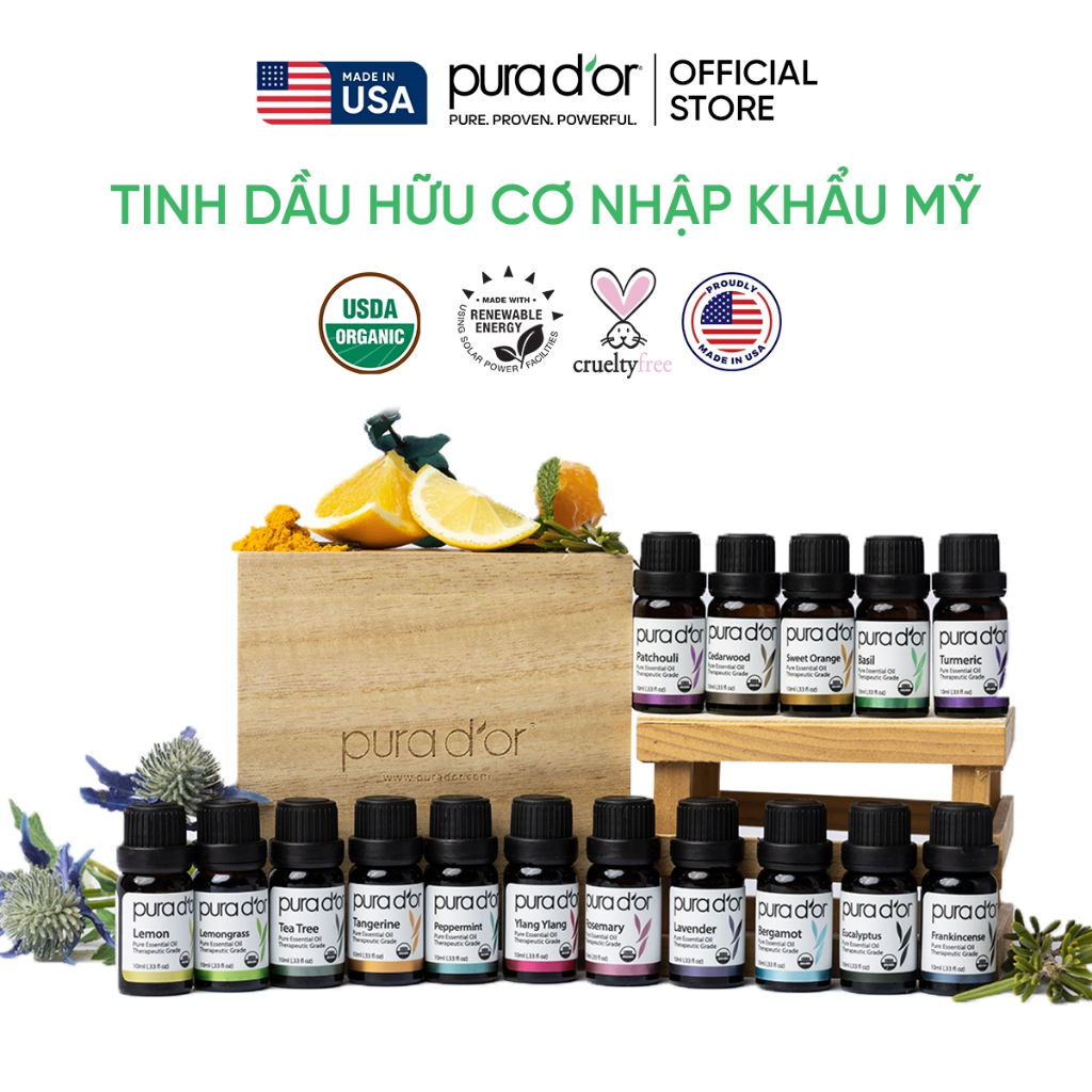 Tinh dầu hữu cơ cao cấp Organic Sweet Essential Oil Pura D'or nhập khẩu ...