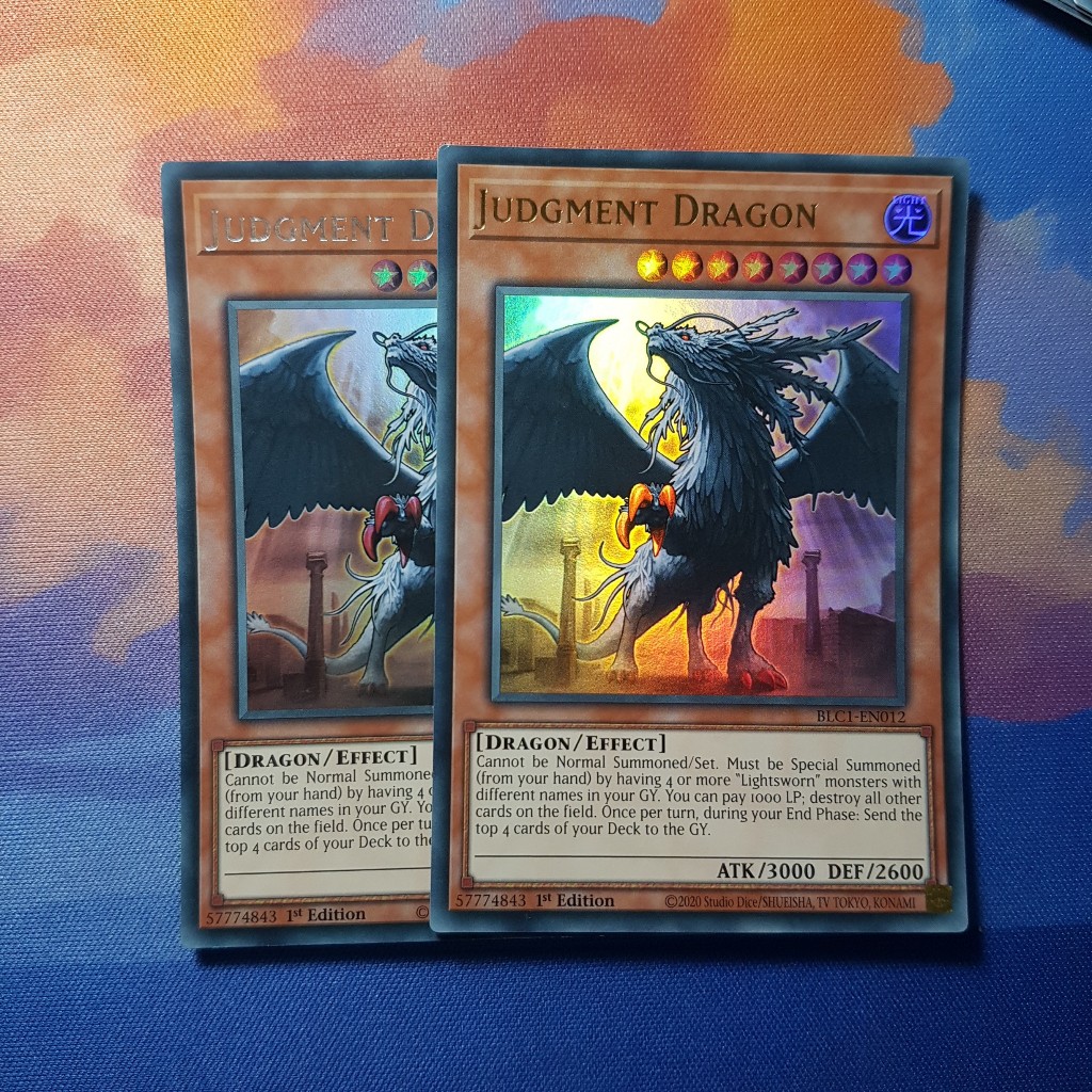 Lá thẻ bài Judgment Dragon - BLC1-EN012 - Ultra Rare 1st Edition ...