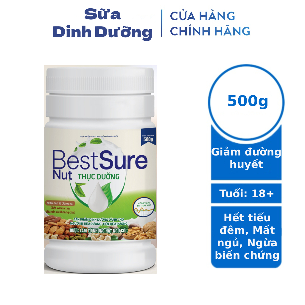 Sữa hạt dành cho người tiểu đường Best Sure Nut Thực Dưỡng 500g giúp ổn ...
