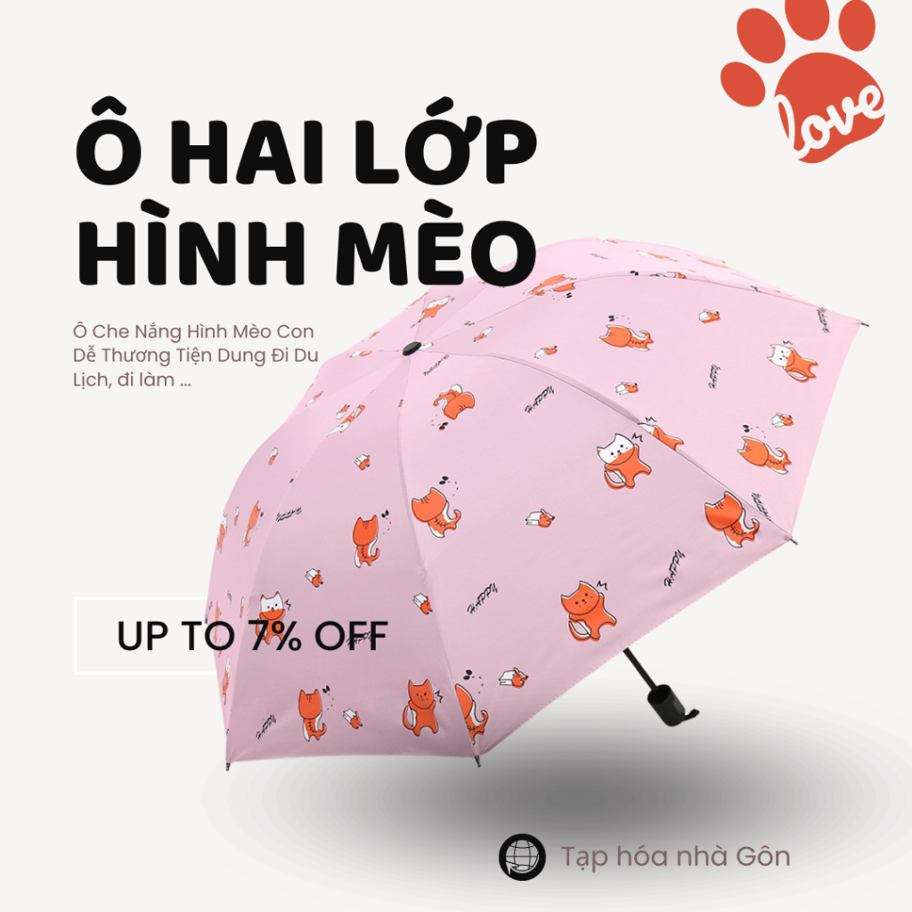 Ô Che Nắng, che mưa Hình Mèo Con Dễ Thương Tiện Dung Đi Du Lịch ...
