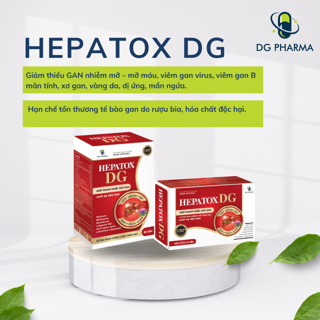 Viên uống giải độc gan HEPATOX DG - Hỗ trợ Giảm Men Gan, vàng da, dị ...