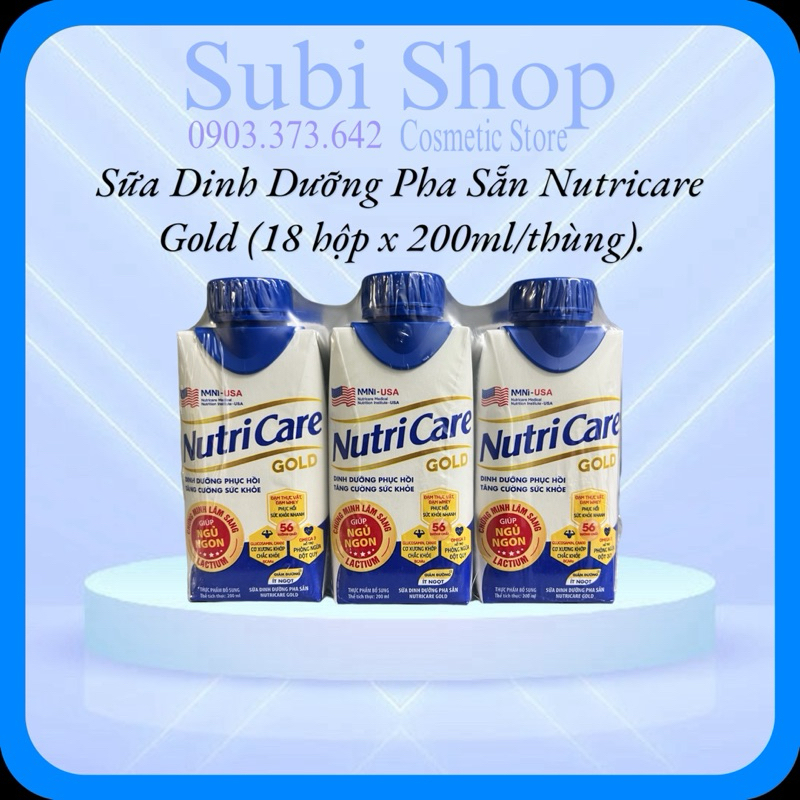 Sữa Dinh Dưỡng Pha Sẵn Nutricare Gold (18 hộp x 200ml/thùng) check mã vạch SP | Shopee Việt Nam