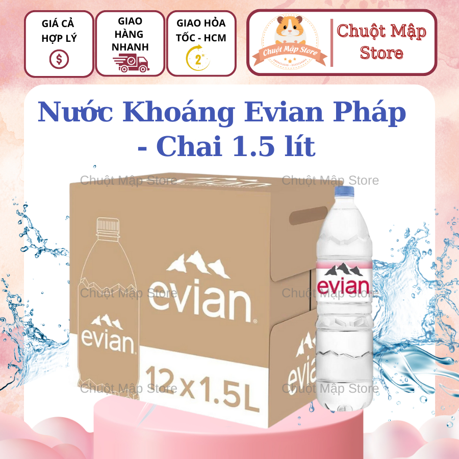 [Thùng12 Chai] Nước Khoáng Evian 1.5L. Chuột Mập Store. | Shopee Việt Nam