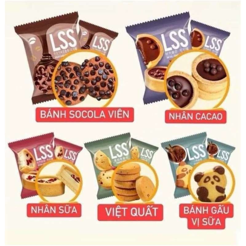 Bánh quy socola bơ sữa LSS mix 5 vị siêu ngon (500g) | Shopee Việt Nam