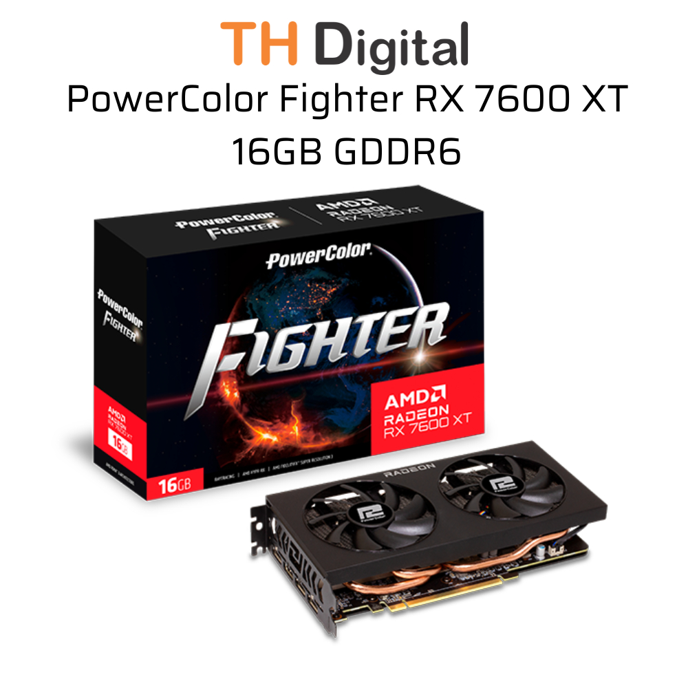 VGA PowerColor Fighter Radeon™ RX 7600 XT 16GB GDDR6 RX7600XT-16G-F ...