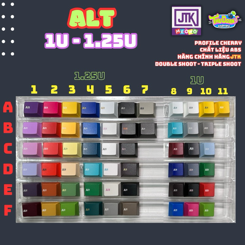 Keycap JTK | Alt 1u 1.25u r4 | Keycap lẻ | Mod JTK | Hàng grab | Double ...