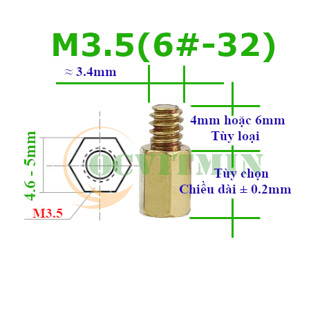 35DC# - Trụ Đồng Đực Cái M3.5(6#-32) Bắt Ổ Cứng HDD Dùng Cho PC, Ốc M3.5 | Shopee Việt Nam