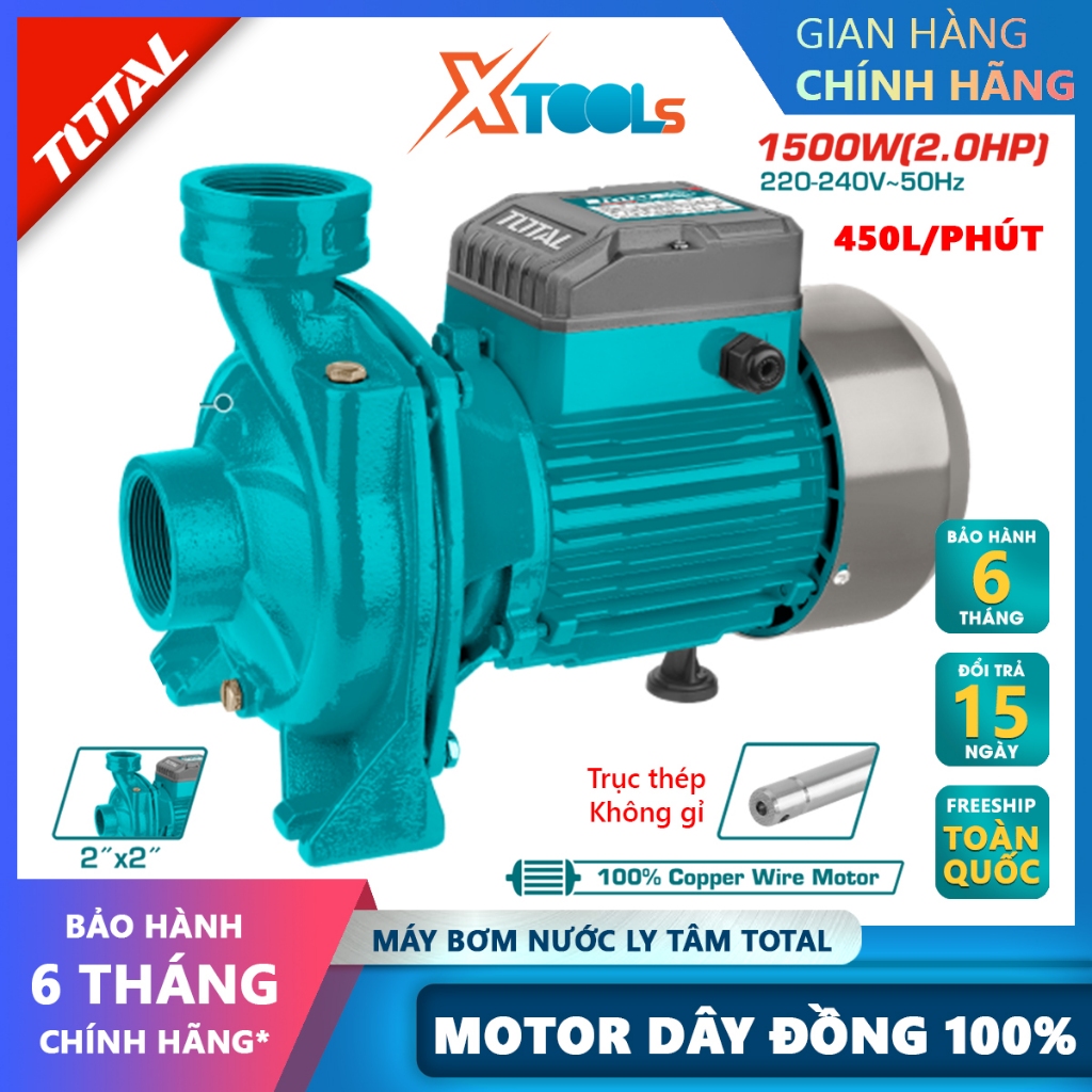 Máy bơm nước 2HP TOTAL TWP2150026 máy bơm nước đẩy cao công suất 1500W | Shopee Việt Nam