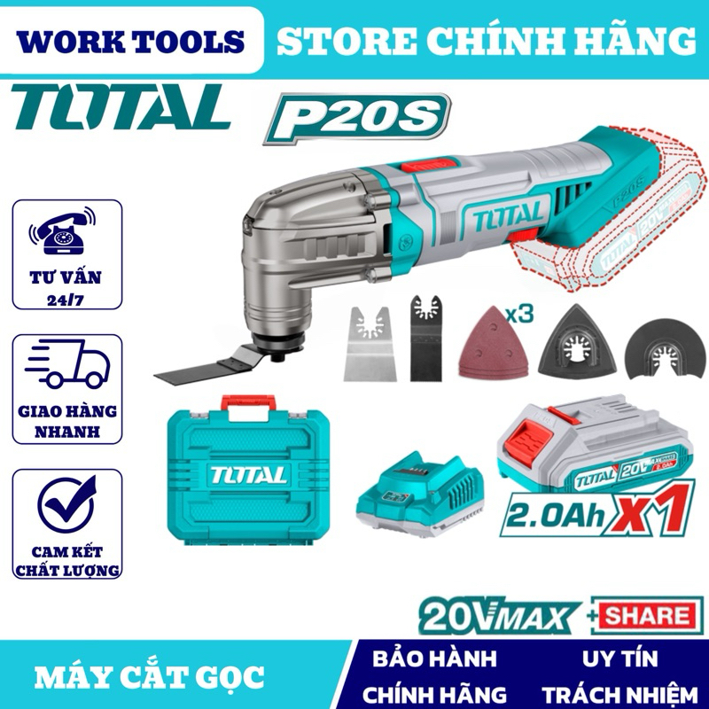 TOTAL Thân Máy cắt gọc đa năng dùng pin 20V TMLI2022 & TMLI20228 ...