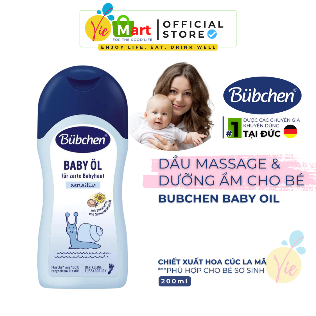 Dầu Massage Bubchen Baby Ol An Toàn Cho trẻ sơ sinh 200ml | Shopee Việt Nam