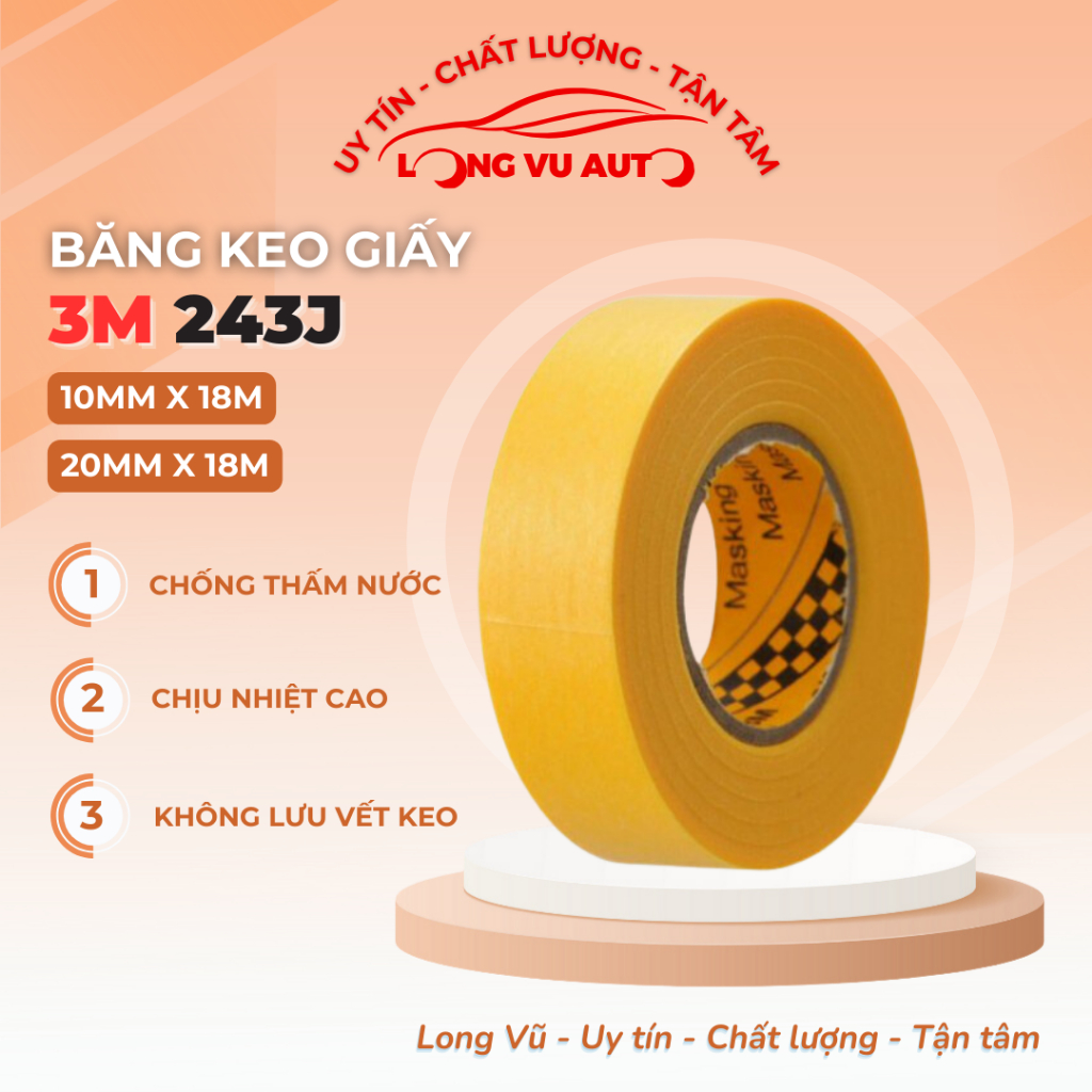Băng keo giấy 1 mặt 3M 243 J Plus masking tape che sơn cao cấp | Shopee Việt Nam