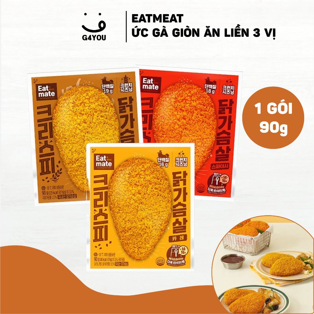 [Eatmeat] Ức Gà Giòn Ăn Liền 3 Vị 90g/ gói | Shopee Việt Nam