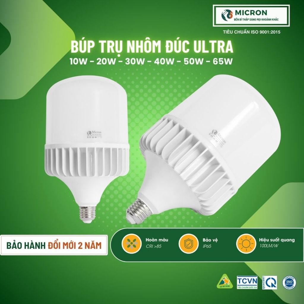 Đèn LED Bulb Ultra Cao Cấp Micron - Búp Trụ Nhôm Đúc Micron Ultra ...