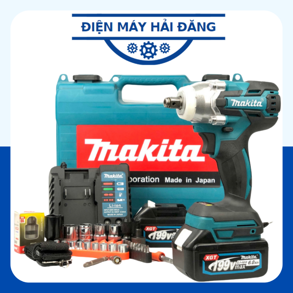 Máy Siết Bulong Makita 199v Động Cơ Không Chổi Than Đầu 2 Trong 1 Sử Dụng Chân Pin Phổ Thông M21 ...