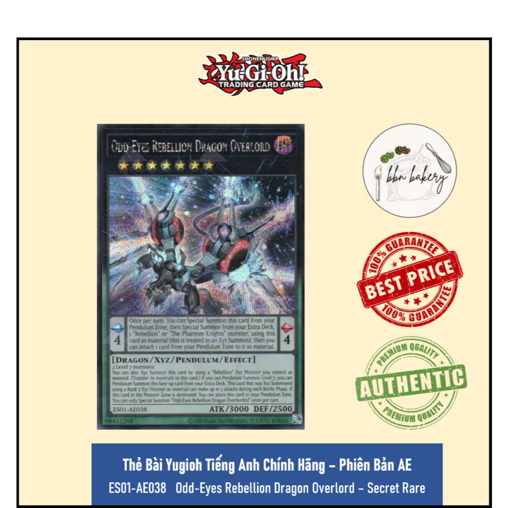 Thẻ Bài Yugioh Tiếng Anh AE Chính Hãng: ES01-AE038 - Odd-Eyes Rebellion Dragon Overlord - SER/SR ...