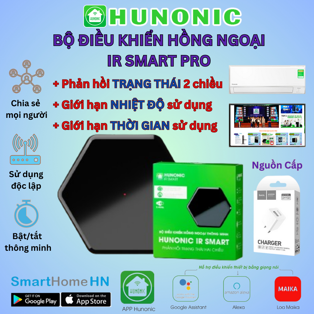 [Phản hồi 2 chiều] Bộ điều khiển hồng ngoại Hunonic IR Smart PRO phản ...