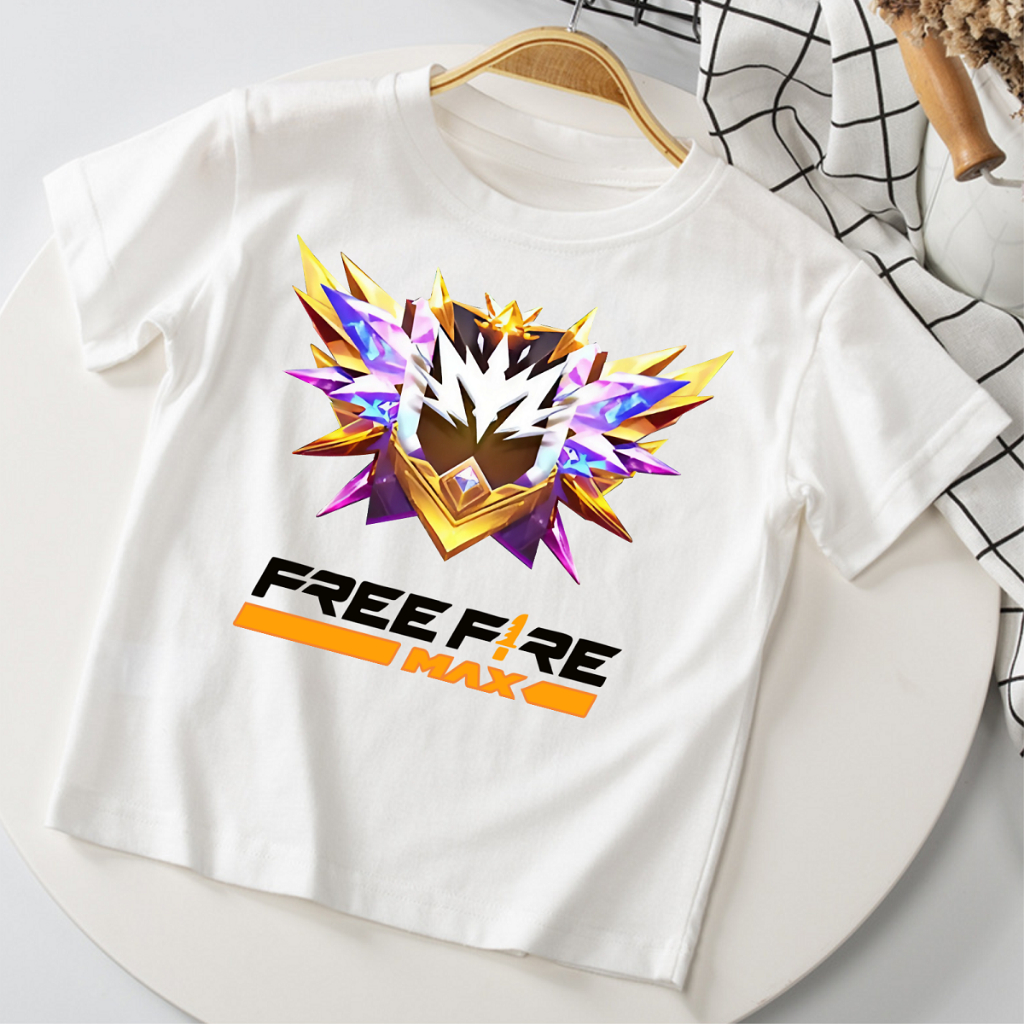 Áo Free Fire Max màu trắng in logo rank cực chất cho bé trai | Shopee ...