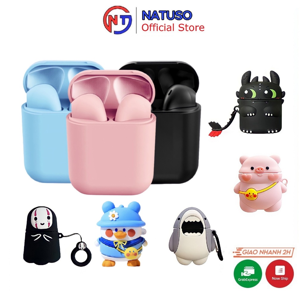 Tai nghe Bluetooth không dây Natuso i12tws âm thanh HIFI có mic kèm vỏ ...