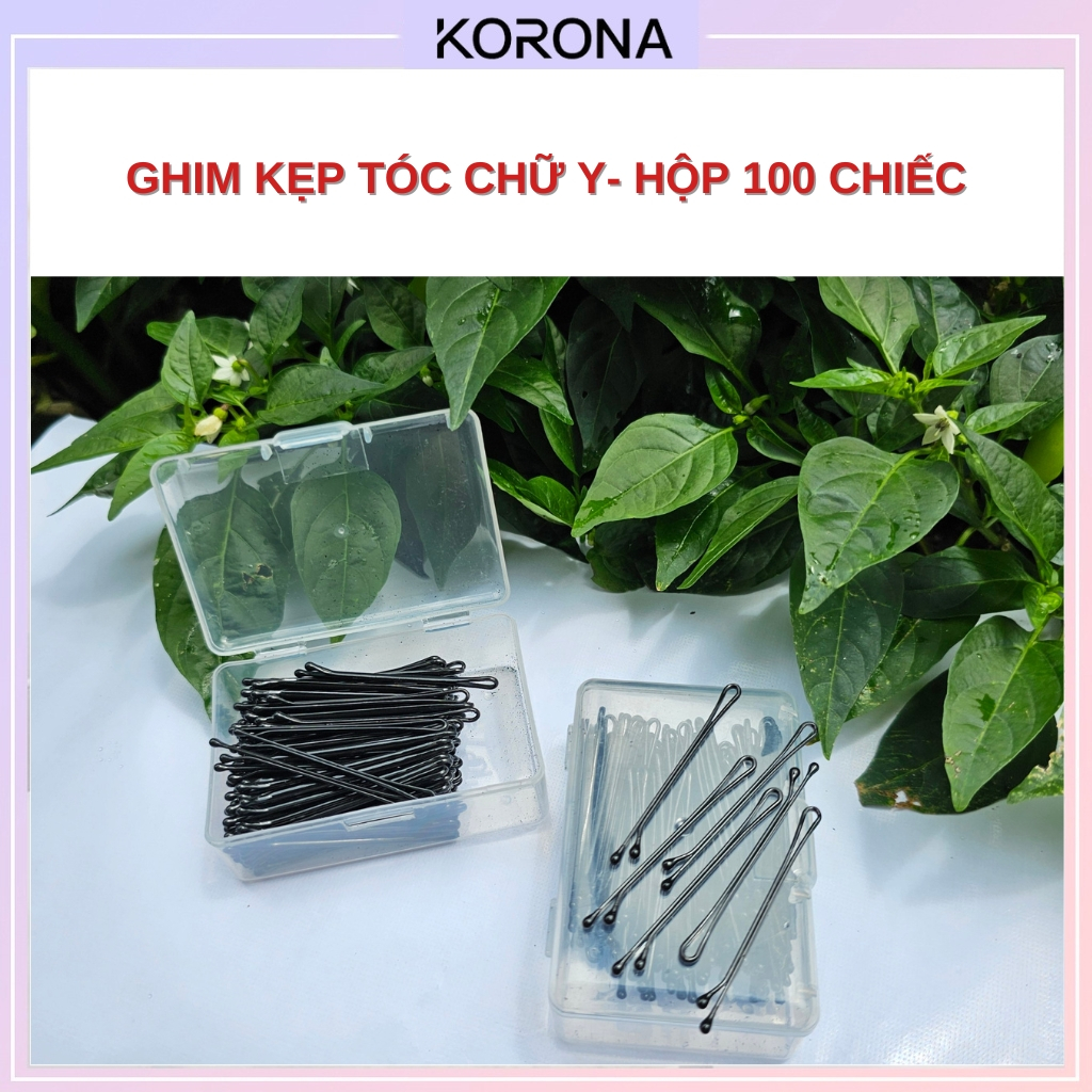 Kẹp tăm, kẹp ghim (hộp 100 cái cứng) chứ Y, kẹp tăm đen ghim tóc kim ...