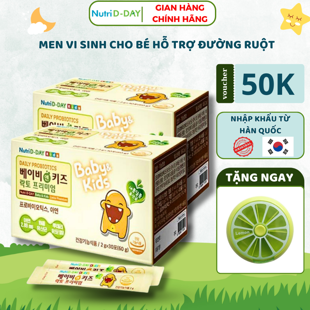 Men vi sinh hỗ trợ đường ruột cho bé Nutri D-Day BABY & KIDS Lacto ...