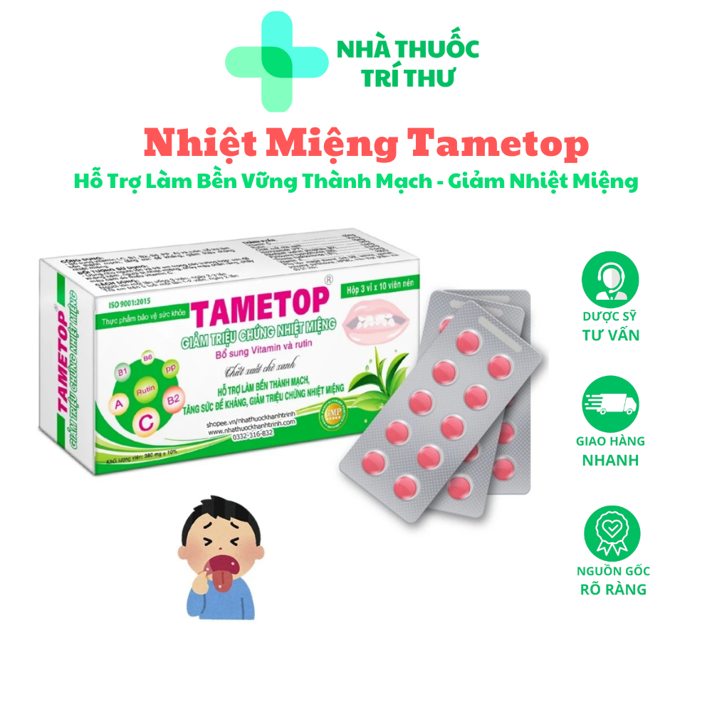 Viên Uống Tametop Giảm Triệu Chứng Nhiệt Miệng Hộp 30 Viên | Shopee ...