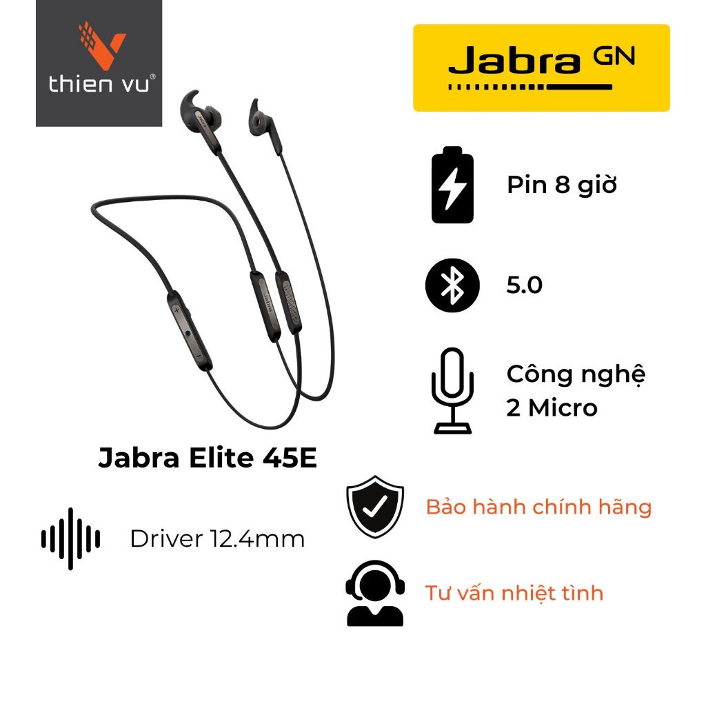 Tai Nghe Bluetooth Không Dây Jabra Elite 45E - Hàng Chính Hãng | Shopee ...