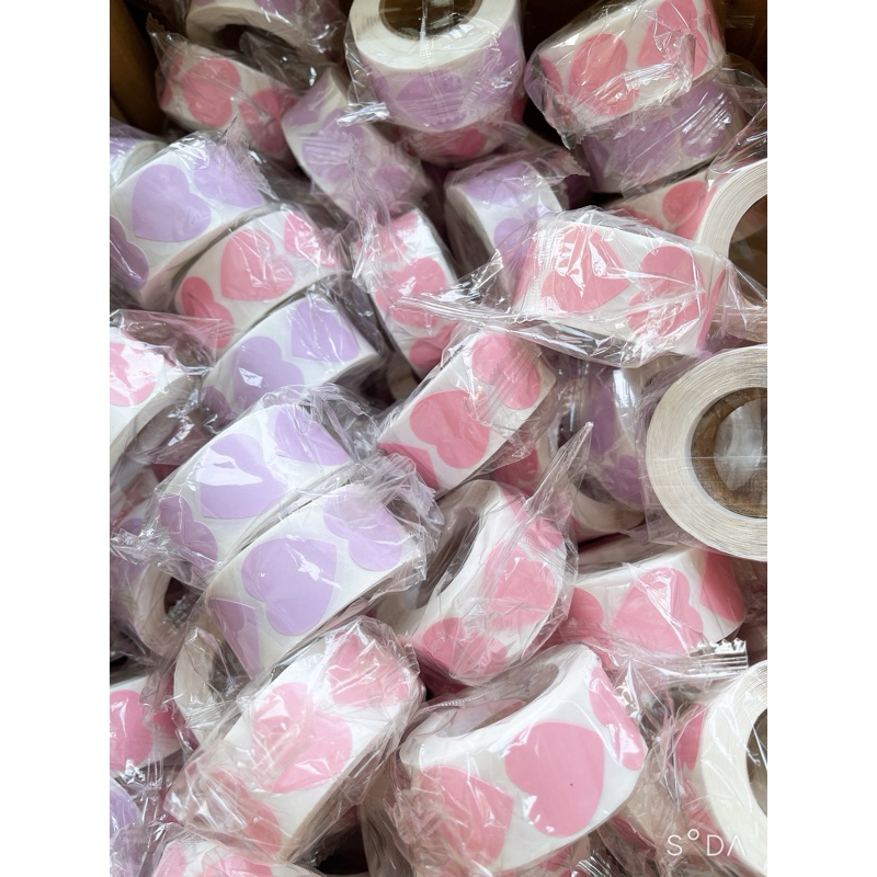 CUỘN 500c STICKER TRÁI TIM MÀU HỒNG | Shopee Việt Nam