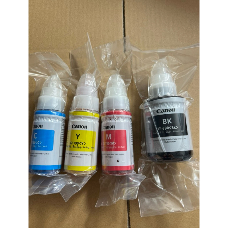 Bộ mực 4 màu 790 Đen, Xanh, Đỏ, Vàng dùng cho máy in phun Canon. G2010/3010/3000/1000/1010/2000 ...
