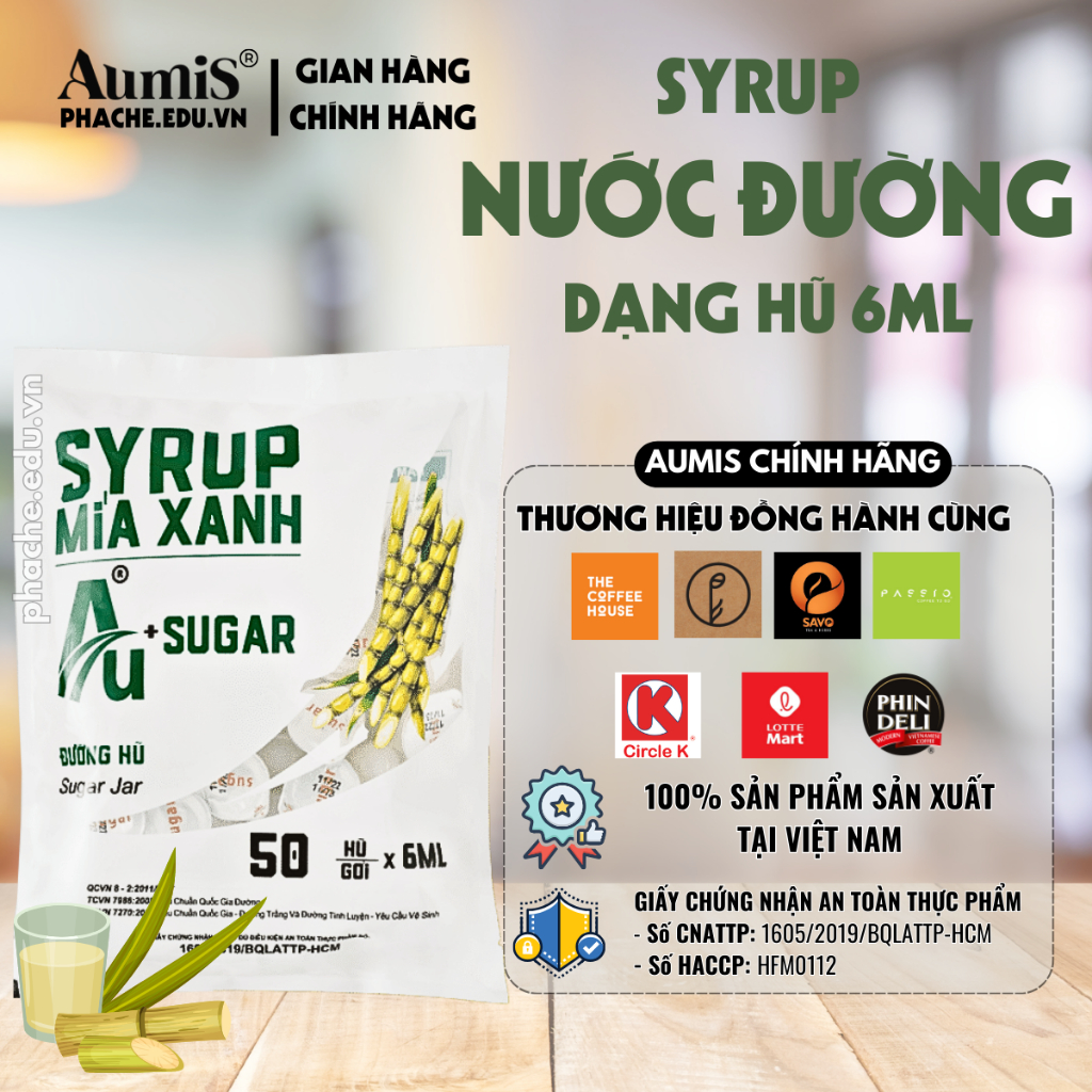Syrup Mía Xanh Đường Viên Aumis Làm Cà phê, Trà Trái Cây, Trà Sữa, Sinh ...