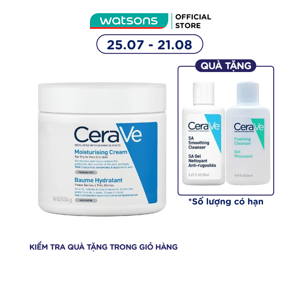 Kem Dưỡng Ẩm CeraVe Moisturising Cream Dành Cho Da Khô 454g | Shopee ...