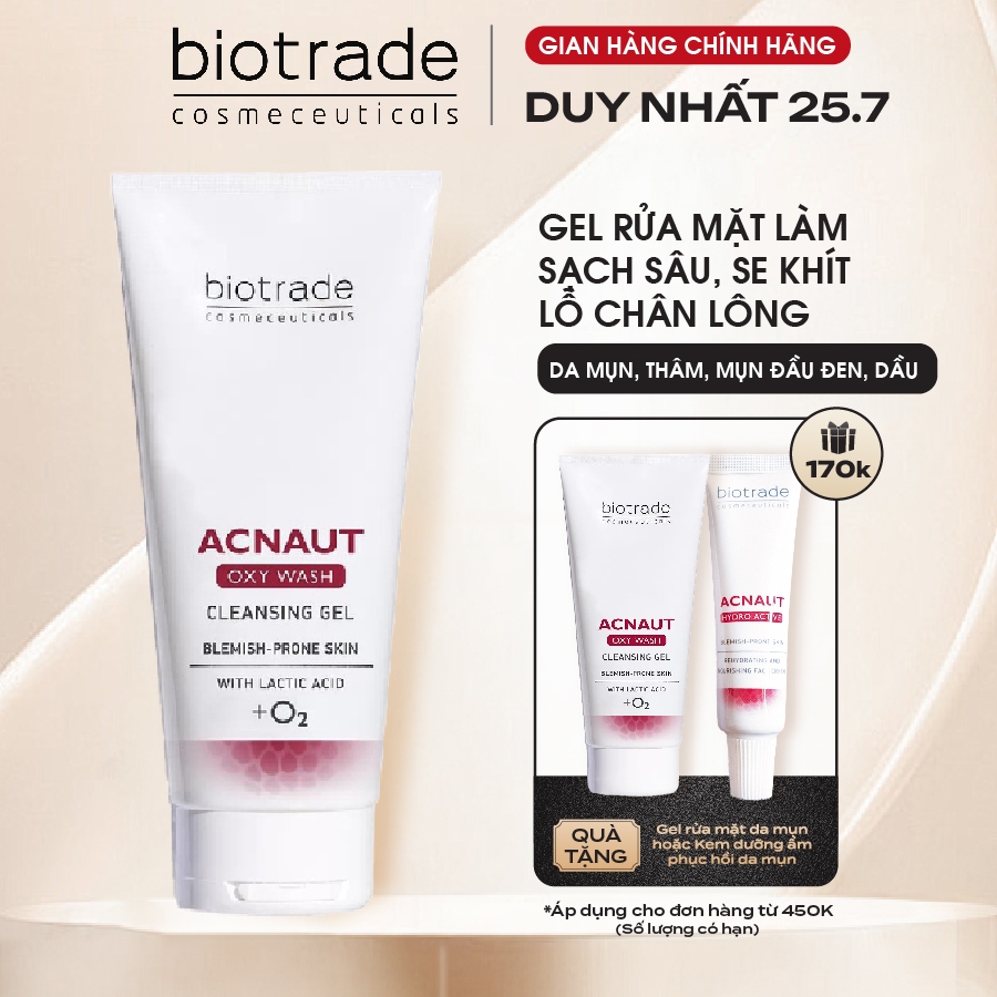 Sữa Rửa Mặt Dạng Gel Biotrade Acnaut Oxy Wash Cleansing Gel làm sạch ...