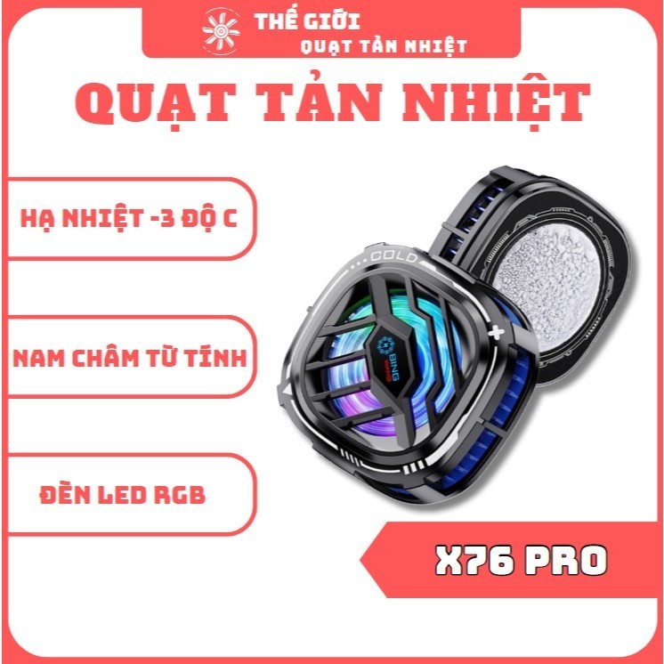 Quạt Tản Nhiệt Điện Thoại Sò Lạnh X76 Pro (Sò Lạnh Từ Tính Led Gaming ...